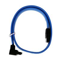 China HJX 30cm SATA3.0 7Pin Blue PVC Jacketed Non-Shielded Cable 180 to 90 Degree Data Transfer for Computer Hardware for sale