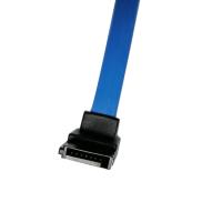 China HJX 30cm SATA3.0 7Pin Blue PVC Jacketed Non-Shielded Cable 180 to 90 Degree Data Transfer for Computer Hardware for sale