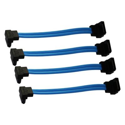 China 6G SATA 7Pin Right Angle Braid Shielded Tinned Copper 150mm Red Data Cable for Computer Hardware for sale
