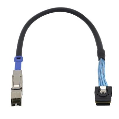China Mini SAS HD SFF-8644 to SAS SFF-8087 PVC Jacketed Cable for Data Transfer in Raid Systems and Data Center Servers for sale