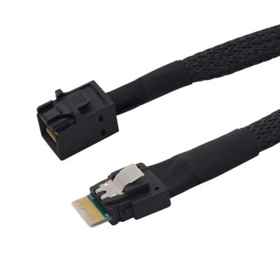 China Slim SAS SFF-8654 4i 38pin Mini SAS HD SFF-8643 36pin Target Cable Plastic with PVC Jacket Pure Copper for Data Transfer for sale