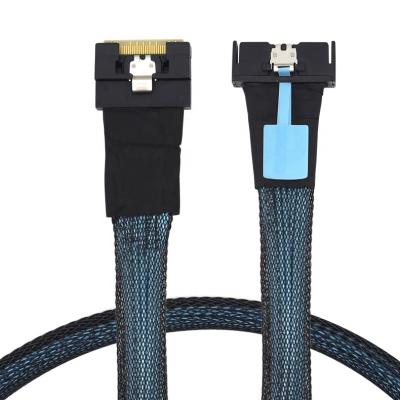 China MCIO SFF-8654 SAS 4.0 74-Pin Male to PCI-E Slimline 8i 74-Pin Male Cable Pure Copper with PVC Jacket for Server Connecting for sale