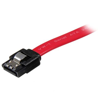 China SATA III Red 45cm High-Speed Data Cable 7-Pin Female to Female with Locking Clip PVC Jacket 6.0 Gbps for Computer Data Transfer for sale
