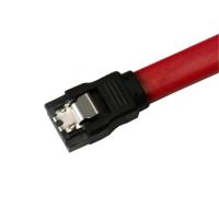 China SATA III Red 45cm High-Speed Data Cable 7-Pin Female to Female with Locking Clip PVC Jacket 6.0 Gbps for Computer Data Transfer for sale