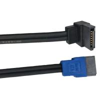 China 305mm Halogen Free 28AWG Black 7Pin Straight to Right Angle SATA Cable for Computer Hardware and Camera Use-SATA3.0 for sale