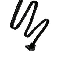 China 305mm Halogen Free 28AWG Black 7Pin Straight to Right Angle SATA Cable for Computer Hardware and Camera Use-SATA3.0 for sale