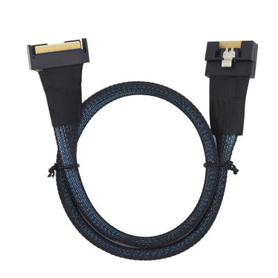 China Gen5 MCIO 8X 8I 74P to Slimline SAS 4.0 SFF-8654 8i Server Cable PVC Jacketed for Computer Use for sale