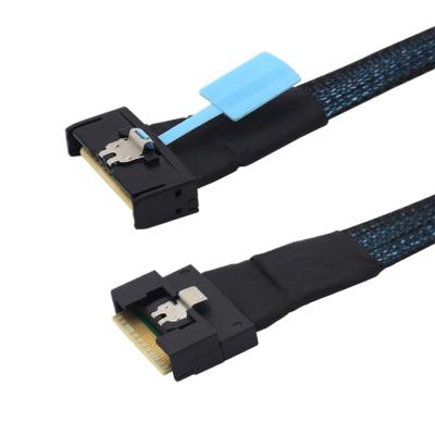 China High-Speed 32GT/s Anti-Tilt PCIE Gen5 MCIO 8X 8I 74P to Slimline SAS 4.0 SFF-8654 8i Server Cable with PVC Jacket for Computers for sale