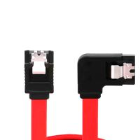 China Manufactory Custom 50cm 6Gbps SATA 3.0 Cable 7pin to 7pin Right Angle 90 Degree Black Red Color PVC Jacket for Computer Use for sale