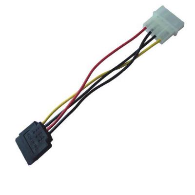China 18AWG for SATA 15-Pin Male to Dual Molex 4-Pin Female Power Cable 20CM PC Hard Drive Adapter with Stock Status for sale