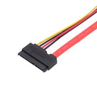 China HJX Factory Right Angle SATA 7+15 22Pin to Serial ATA 7Pin and 4Pin HSG Hard Drive Power Cable with PVC Jacket for Computers for sale