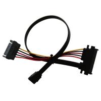 China HJX SATA22p-002 High-Speed 22-Pin Female to 15Pin Male Power Cable with 7+15P Braided Shielding RoHS Compliant in Stock for sale