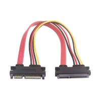 China SATA7+15 22Pin Serial SATA Data Power Cable Right-Angle Extension Connector for 2.5'' 3.5'' HDD SSD Computers for sale