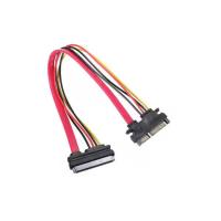 China Sata III 3.0 7+15 22 Pin Right-Angle Male to Female ATA Data Power Combo Pure Copper Computer Extension Cable for sale