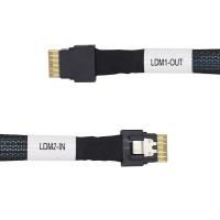 China Slimline SAS SFF-8654 4i 38pin PVC Jacketed Host to SFF-8654 Slim SAS Cable for sale