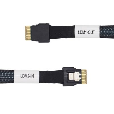 China Slimline SAS SFF-8654 4i 38pin PVC Jacketed Host to SFF-8654 Slim SAS Cable for sale