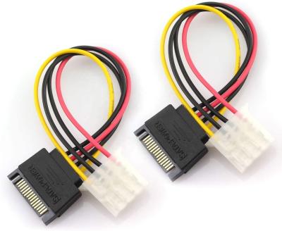 China SATA 15Pin Male to IDE Molex 4Pin Female HDD Extension Power Adapter Cable for Serial ATA Hard Drives and CD ROM Drives 20cm for sale