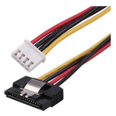 China Factory Wholesale Molex Power Cable for HDD Hard Drive SATA 15P Latch Connector to White PH 2.5mm 4 Pin Housing for Computer Use for sale
