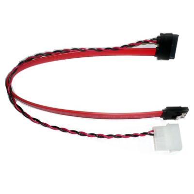 China HJX 13 Pin Slim SATA Power Cable Right-Angle Pure Copper Connectors Nylon Jacket Molex to 7 Pin Computer Metal for sale