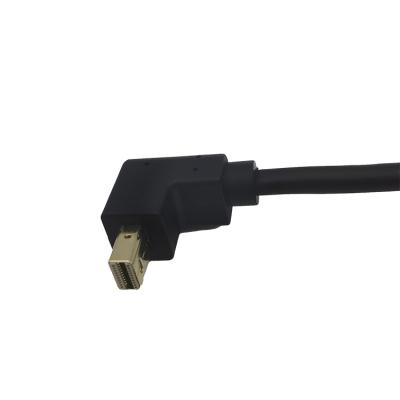 China Nickle Gold Plated 4K 60HZ Right Angle 90 Degree Mini DisplayPort DP Cable PVC Jacket for Microphone Monitor Projector for sale