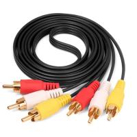 China Factory Priced 2RCA to 3RCA Male to Male Audio and Video AV Cable with PVC Jacket for Projector and Monitor XLR Connector for sale
