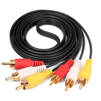 China Factory Priced 2RCA to 3RCA Male to Male Audio and Video AV Cable with PVC Jacket for Projector and Monitor XLR Connector for sale