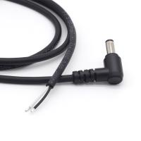 China UL2464 22AWG DC Plug Right Angle 5.5x2.1mm 12V PVC Jacket Open End Pig Tail 5521 DC Cable for Speaker Microphone Monitor for sale