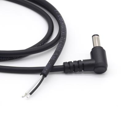 China UL2464 22AWG DC Plug Right Angle 5.5x2.1mm 12V PVC Jacket Open End Pig Tail 5521 DC Cable for Speaker Microphone Monitor for sale
