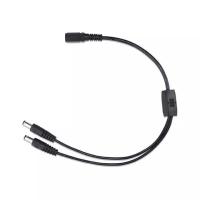 China DC 5521 5.5mm 2.1mm 2-in-1 DC Power Cord Y Splitter Cable Female to Male Jack Connect Earphone Use Plastic with PVC Jacket for sale