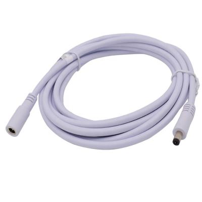 China 2.1mm X 5.5mm White DC Extender Cable Compatible with 12V DC Adapter CCTV Security Camera IP Camera Cables and Wires for sale