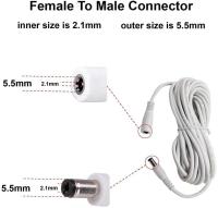 China 2.1mm X 5.5mm White DC Extender Cable Compatible with 12V DC Adapter CCTV Security Camera IP Camera Cables and Wires for sale