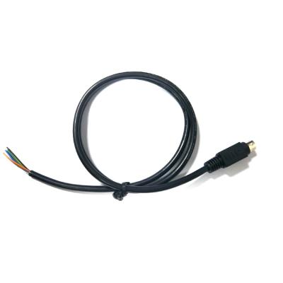China RS232 Serials 8-Pin Mini Din Open End PVC-Jacketed Copper Bare Wire Pigtails Combination MIDI Cable for Monitor DVD Player for sale