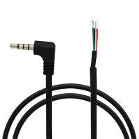 China Right Angle DC3.5mm Plug 4 Pole to Bare Open End Stereo Cable for sale