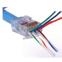 China High Quality HJX Transparent RJ45 Cat6 Crimp Connector UTP Network Unshielded Plug for Twisted Pair Solid Wire Standard Cables for sale