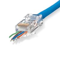 China High Quality HJX Transparent RJ45 Cat6 Crimp Connector UTP Network Unshielded Plug for Twisted Pair Solid Wire Standard Cables for sale