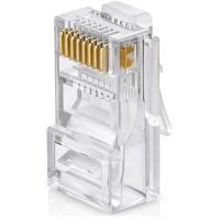 China High Quality HJX Transparent RJ45 Cat6 Crimp Connector UTP Network Unshielded Plug for Twisted Pair Solid Wire Standard Cables for sale