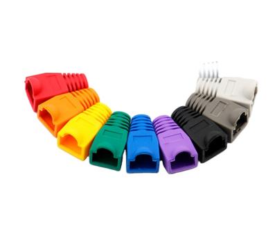 China Cat5e Cat6 Cat7 RJ45 Plug Boots UTP & FTP Cable Strain Relief Cover Colorful Wire Housing Headers & Connectors for sale