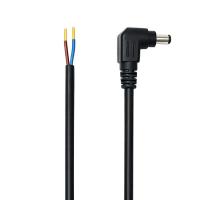 China Right Angle DC5525 Male Plug Jack to 2 Pin Bare Wire Open End Power Cable for sale