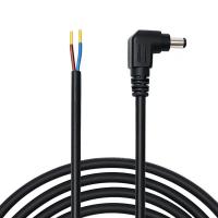 China Right Angle DC5525 Male Plug Jack to 2 Pin Bare Wire Open End Power Cable for sale