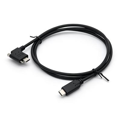 China Customize USB2.0 Type-C Right/Left angle with screw lock type Male to Type-C Straight type Male PVC Jacket Cable with 3A Fast Charging for sale