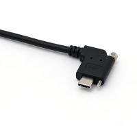 China Customize USB2.0 Type-C Right/Left angle with screw lock type Male to Type-C Straight type Male PVC Jacket Cable with 3A Fast Charging for sale