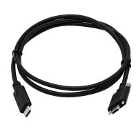 China Customize USB2.0 Type-C Male with Dual Screw Locking Panel Mount Cable for sale