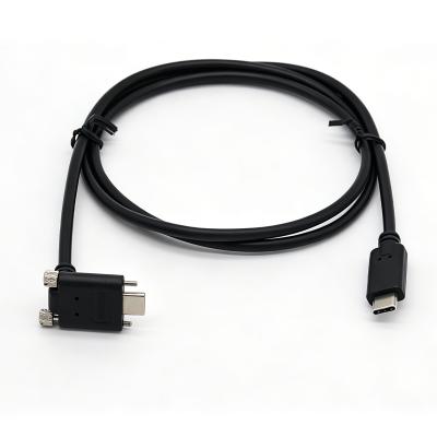 China 90 Degree Down Angled USB Type-C Male to Male Cable with Dual M2 Secure Locking Screw USB-C Assembly for sale