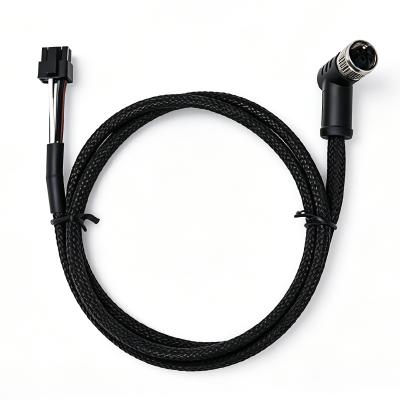 China Custom M12 Right Angle 8 Pin to PH3.0 Connector Industrial Sensor Cable with Braided Sleeve for sale