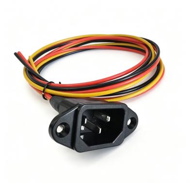 China C14 Male to Open AC Power Cable for sale