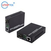 China Premium 10/100/1000m SFP to RJ45 Port Fast Gigabit Ethernet Fiber Optic Media Converter for sale
