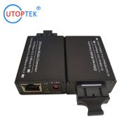 China Mini size 10/100/1000M Base 1310nm Single mode dual SC 20km fast Ethernet Fiber Optic Media Converter for sale
