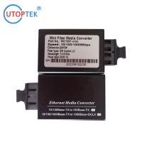 China Mini size 10/100/1000M Base 1310nm Single mode dual SC 20km fast Ethernet Fiber Optic Media Converter for sale