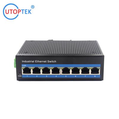 China industrial gigabit switch 8port 10/100/1000M UTP ethernet network hub switch for outdoor using for sale
