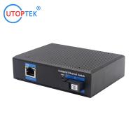 China UT11FP-SC20 unmanaged industrial 1x10/100Base-Tx POE+ 1x100M-Fx SC ethernet switch DIN Rail for sale